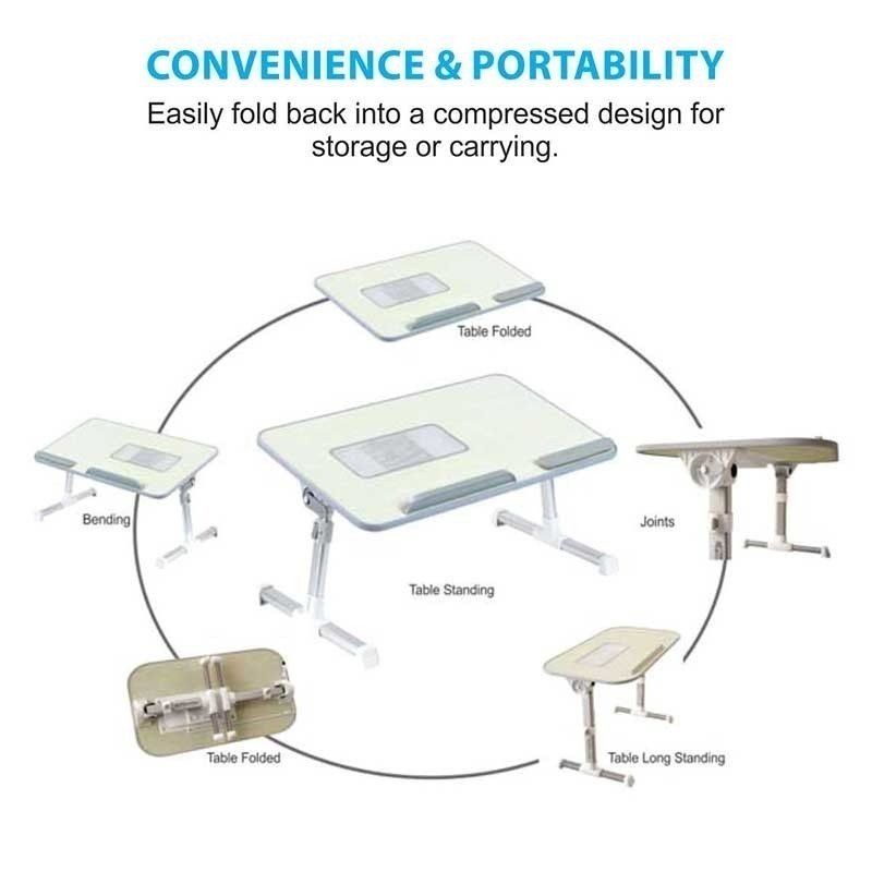 Double Power Wooden Laptop table with Cooling Fan in Pakistan